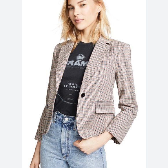Frame Denim | Jackets & Coats | Frame Crop Plaid Blazer In Andorra ...